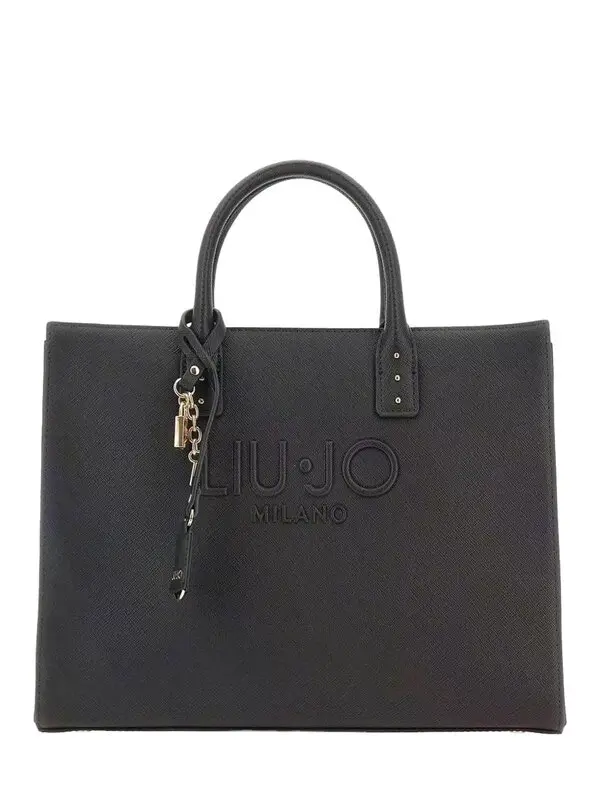 Liu Jo Embossed Logo Charm Tote Bag - Black