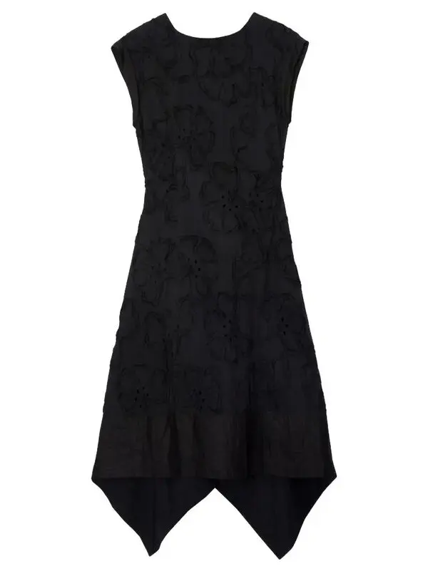3.1 Phillip Lim Floral Asymmetrical Midi Dress - Black