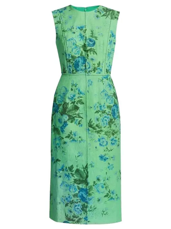 Erdem Floral-print Sleeveless Midi Dress - Green