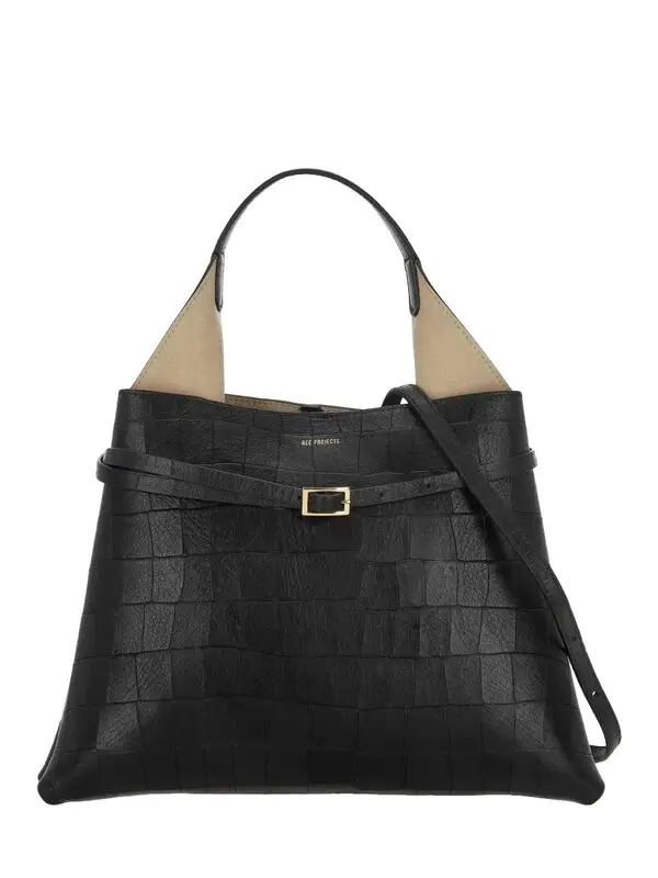 REE PROJECTS Mini Clare Leather Tote - Black