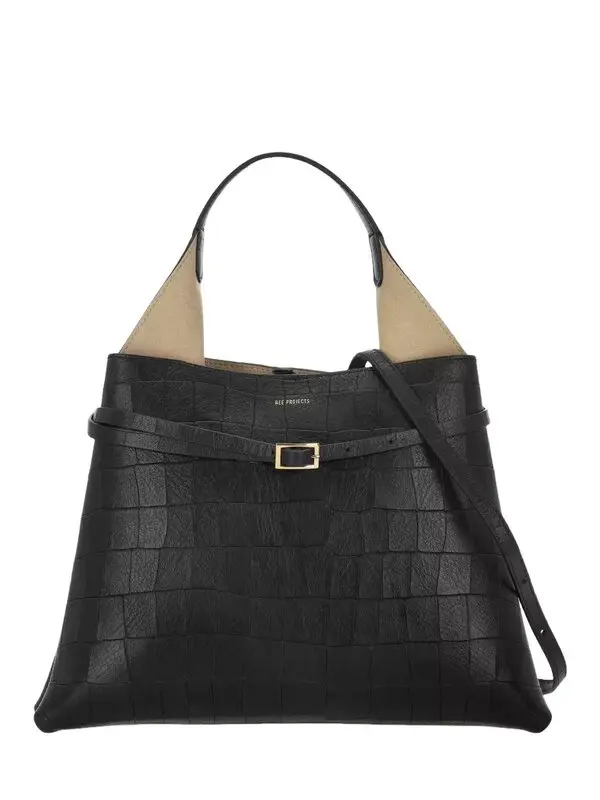 REE PROJECTS Mini Clare Leather Tote - Black