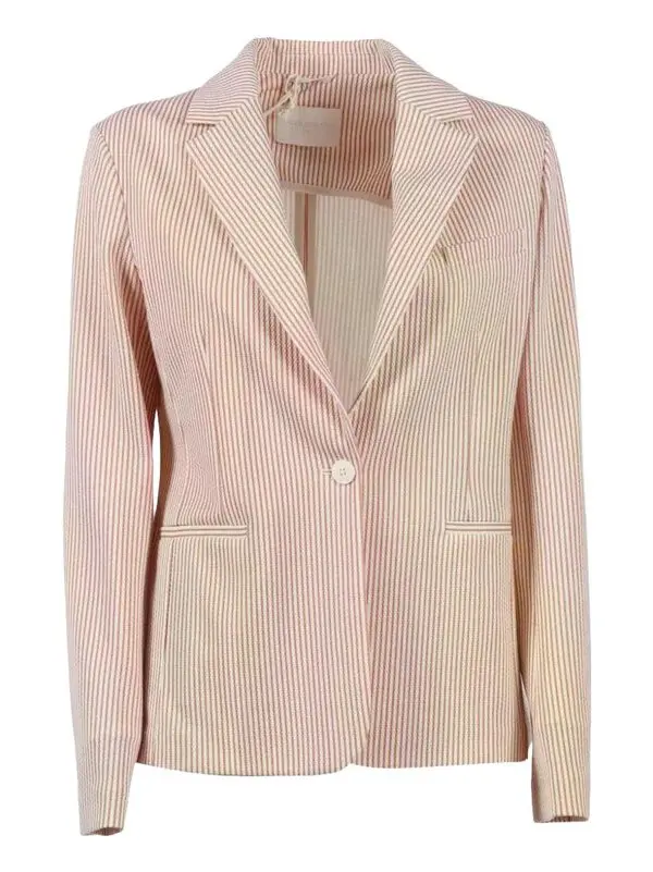 CIRCOLO 1901 Slim-fit Striped Blazer - Neutrals