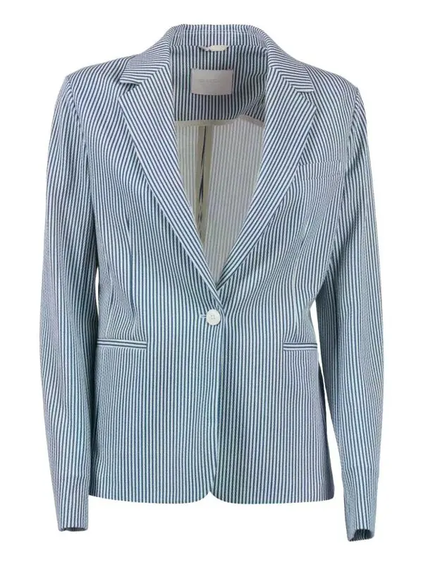 CIRCOLO 1901 Slim-fit Striped Jacket - Blue