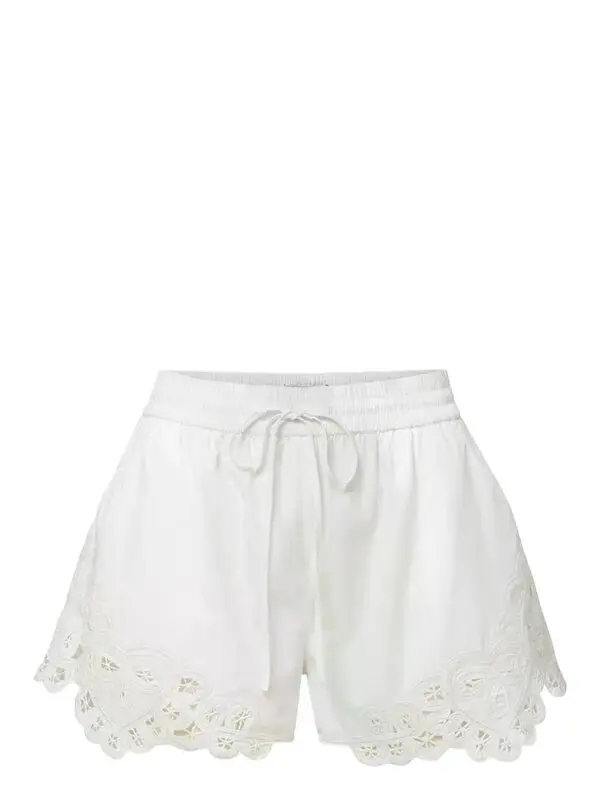 Veronica Beard Vivaldi Lace-trim Shorts - White