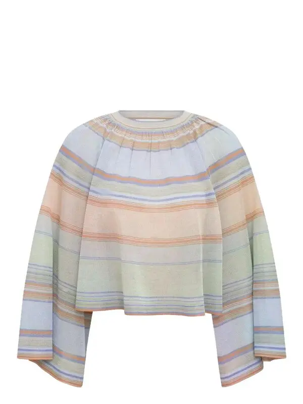 Zimmermann Indra Bell-sleeved Top - Blue