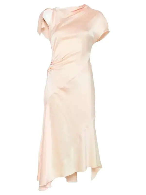 Victoria Beckham Asymmetric Draped Dress - Pink