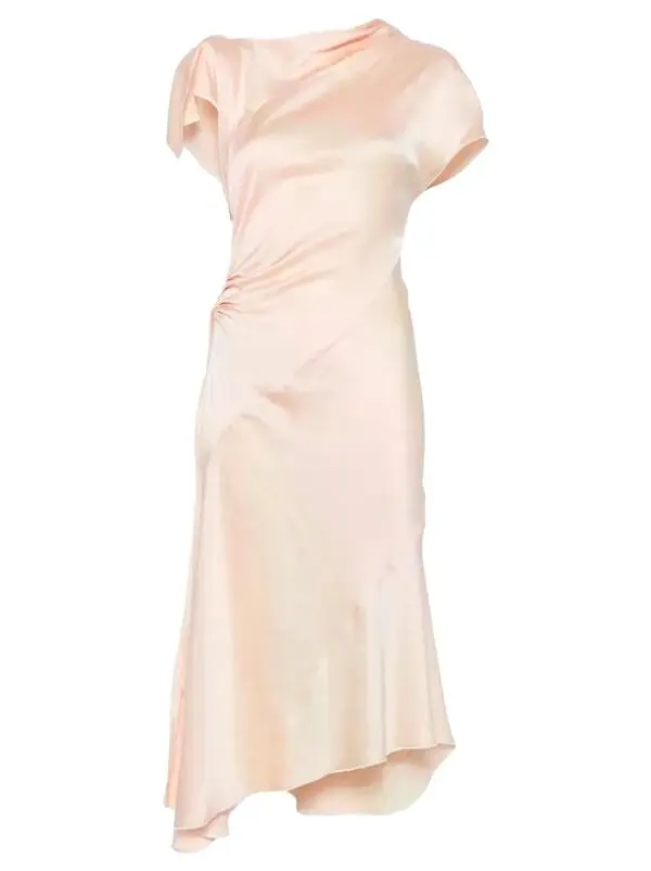 Victoria Beckham Asymmetric Draped Dress - Pink