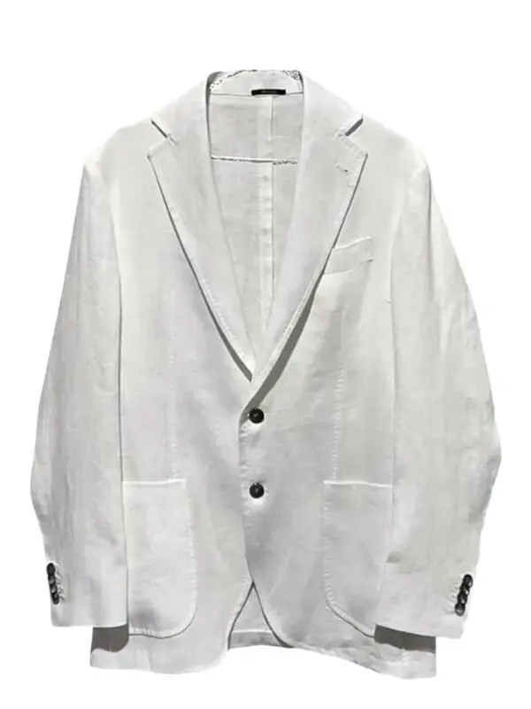 SARTORIO NAPOLI Single-breasted Linen Blazer - White