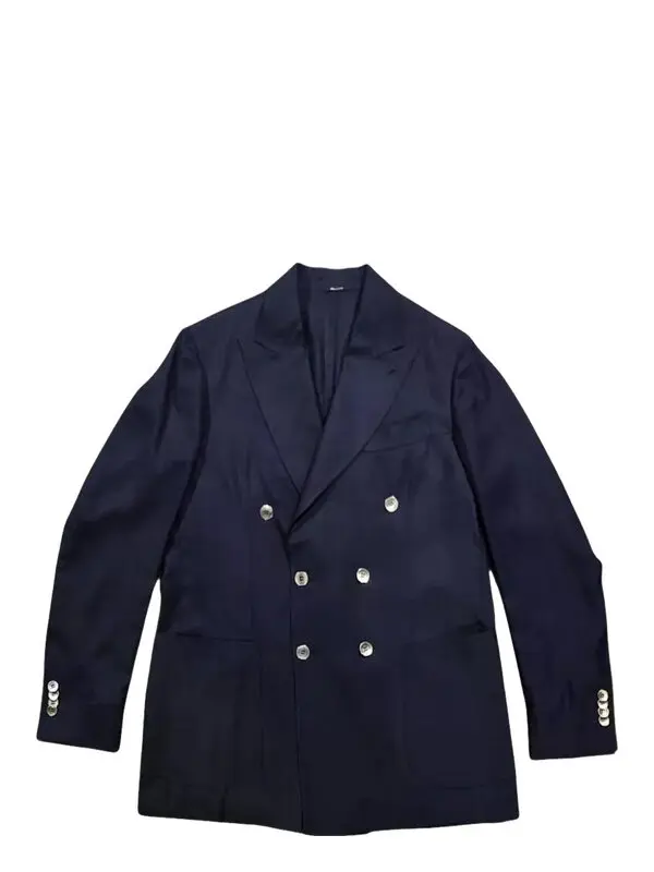 SARTORIO NAPOLI Double-breasted Wool Blazer - Blue