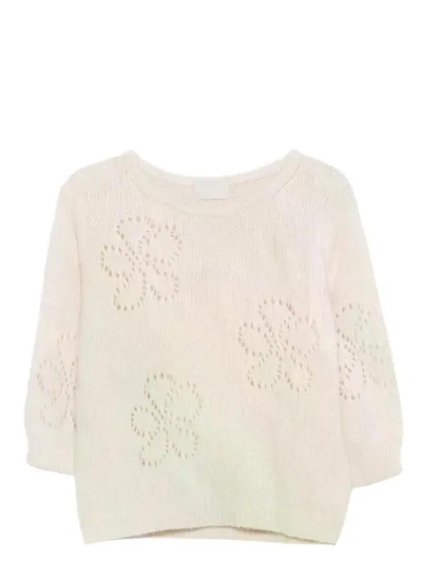 Hemisphere Floral Knit Sweater - Neutrals