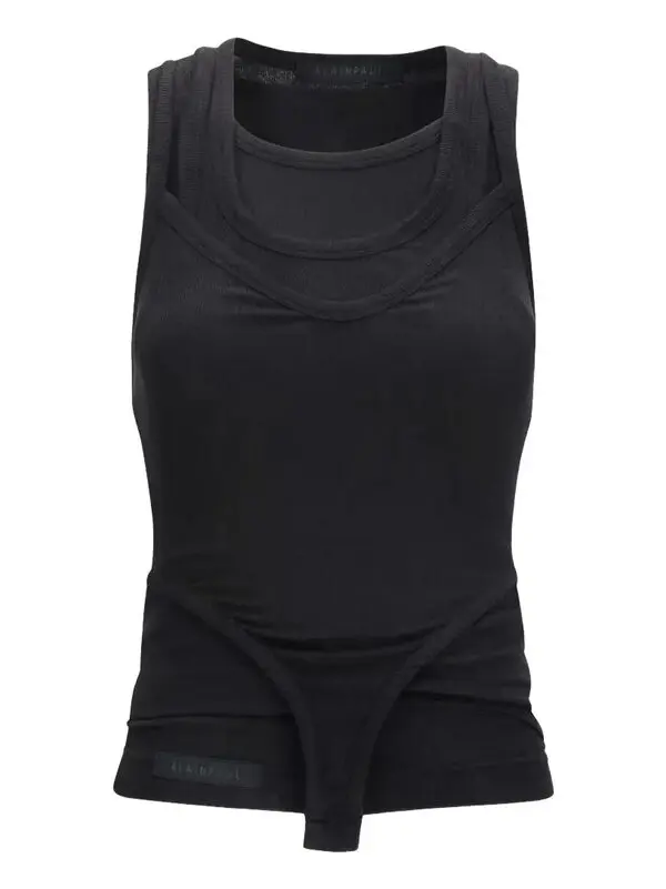 ALAINPAUL Layered Tank Top - Black