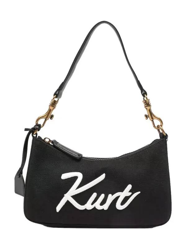Kurt Geiger Embroidered Logo Shoulder Bag - Black