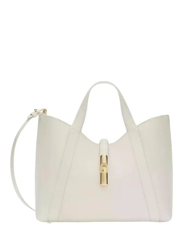 Furla Goccia Small Grained-leather Tote Bag - White