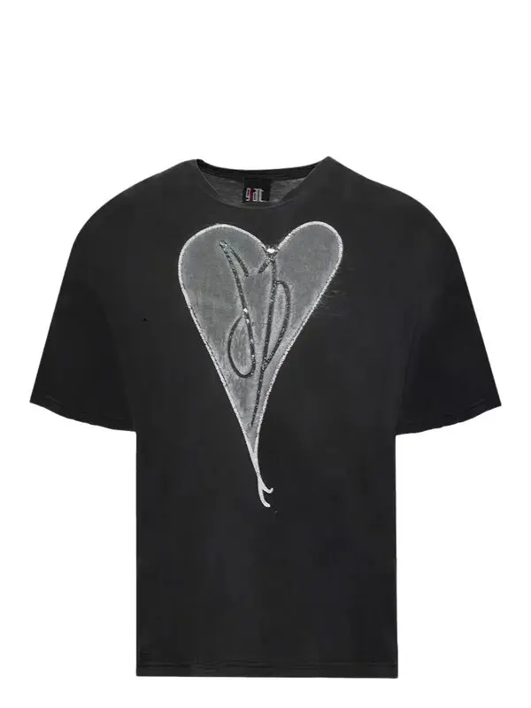 EARTHLING VIP Heart Graphic T-shirt - Black