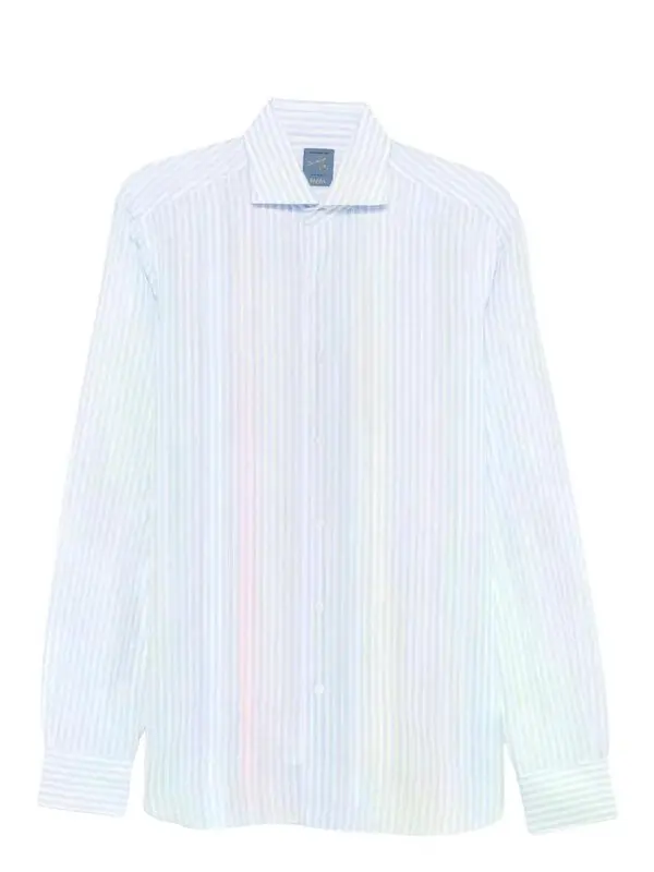 BARBA NAPOLI Buttoned Striped Shirt - Blue