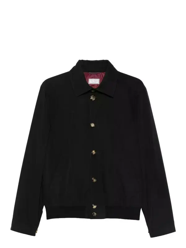 Brunello Cucinelli Button-fastening Bomber Jacket - Black
