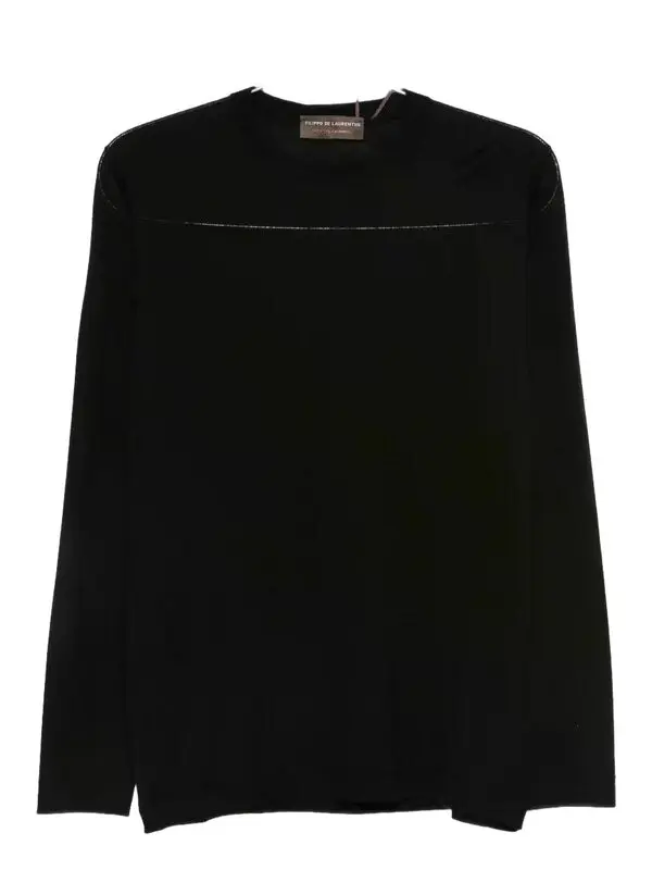 FILIPPO DE LAURENTIIS Long-sleeve Crewneck Sweater - Black