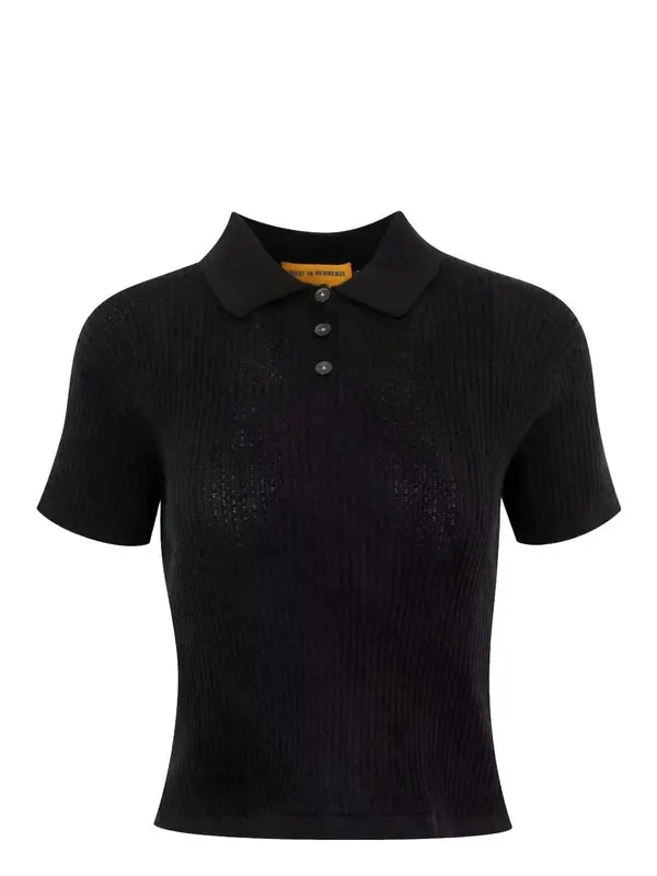 Guest In Residence Cashmere Polo Top - Black