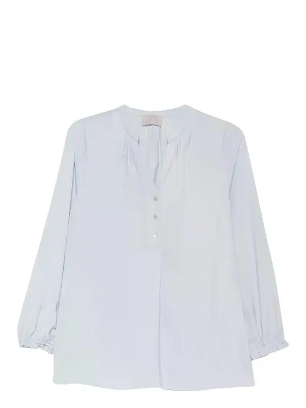 Hemisphere Ruched-detail Blouse - Blue