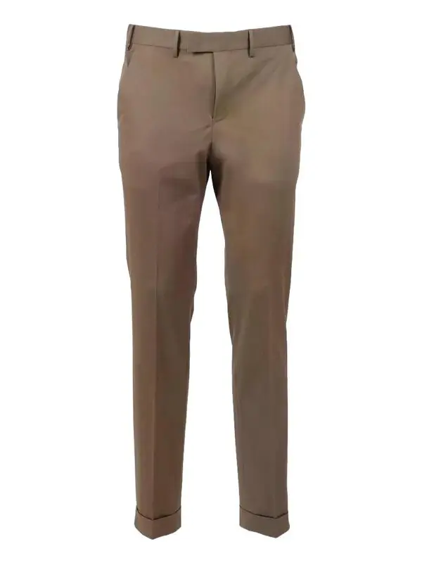 PT TORINO Flap-pocket Turn-up Trousers - Brown