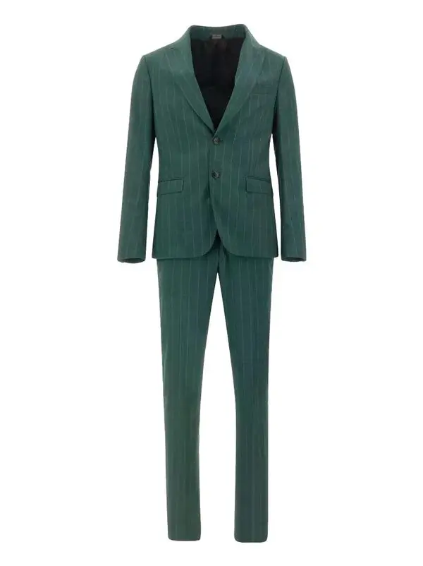 UNGARO Pinstripe Peak-lapel Suit - Green