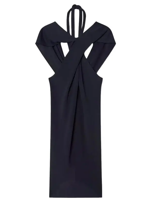 LANVIN Twisted Halterneck Mini Dress - Blue