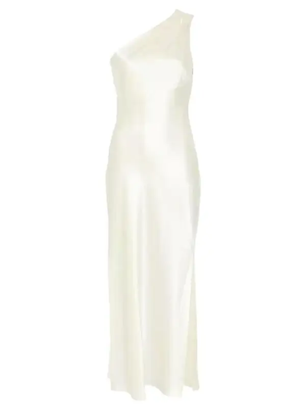 Patrizia Pepe One-shoulder Midi Dress - Neutrals