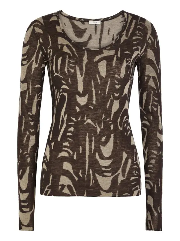 JOSEPH Villa Patterned Cashmere Top - Beige