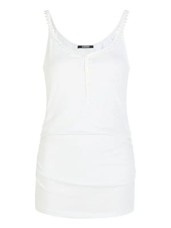 Jacquemus La Debardeur Clavela Cotton Top - White