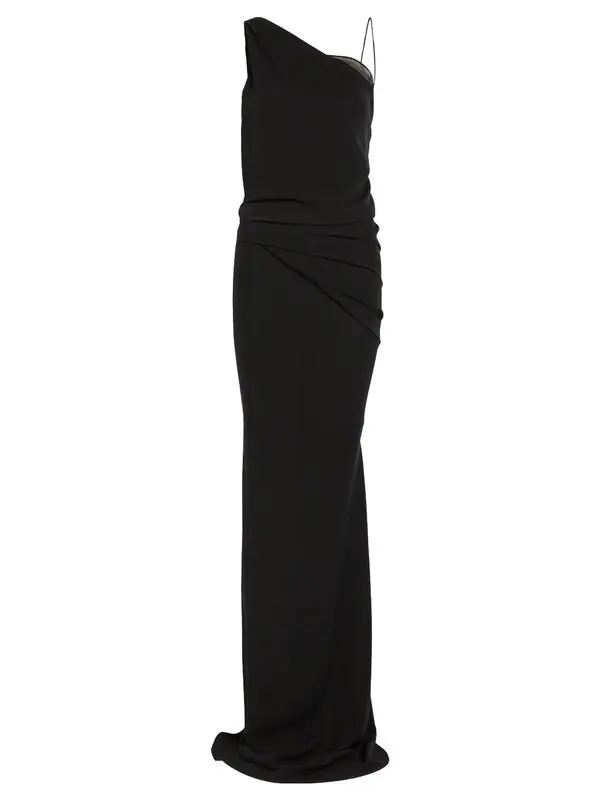 AARON ESH 5 One-shoulder Silk-chiffon Maxi Dress - Black