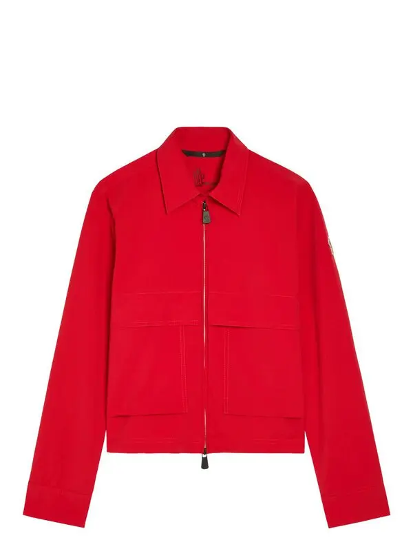Moncler Logo-appliquéd Cropped Overshirt - Red