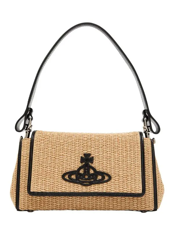 VIVIENNE WESTWOOD Hazel Medium Raffia Shoulder Bag - Natural