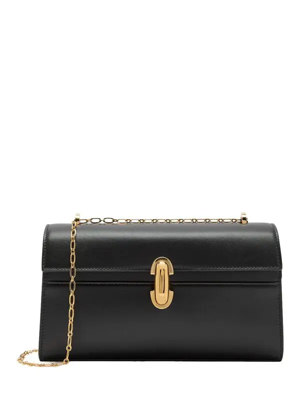 Savette Symmetry Chain Leather Pochette - Black