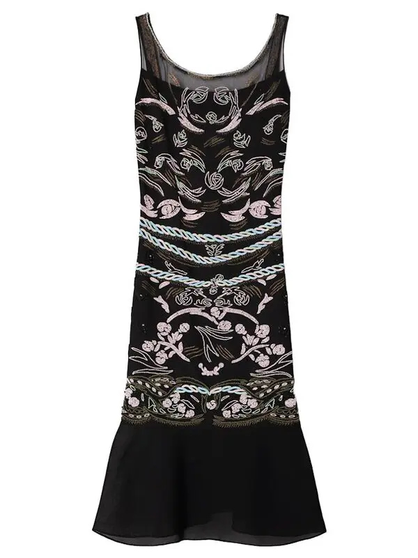 Tory Burch Embellished Mesh Dress - Black