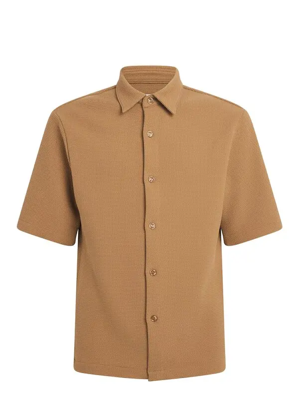 Sandro Knitted Short-sleeve Shirt - Beige