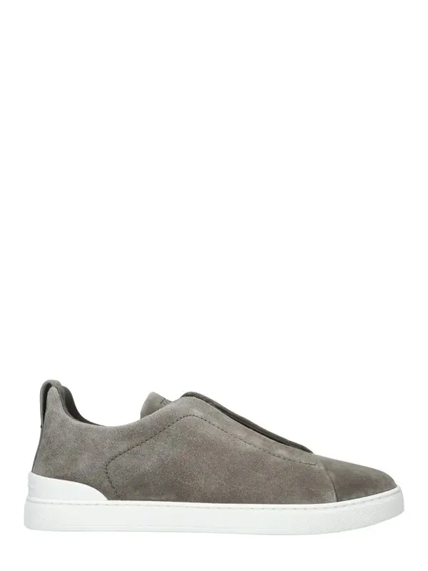 Zegna Suede Triple Stitch Sneakers - Grey