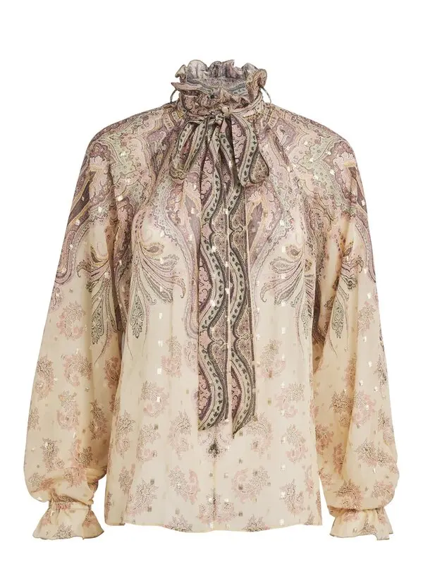 Etro Silk-blend Printed Blouse - Beige