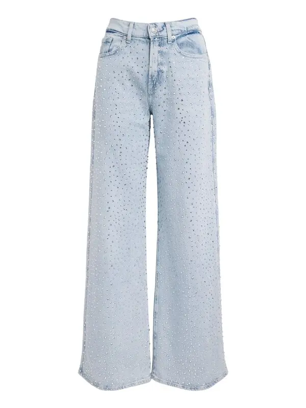 7 For All Mankind Embellished Lotta Flared Jeans - Blue