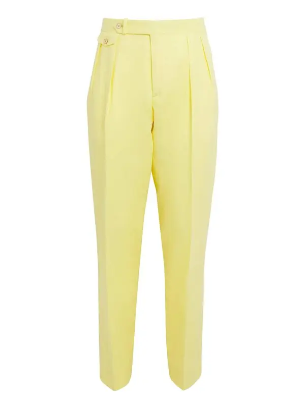 Polo Ralph Lauren Linen Pleated Trousers - Yellow