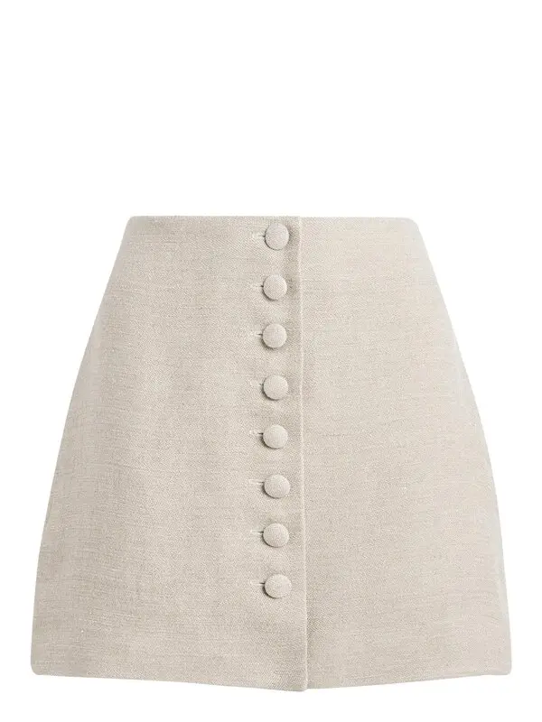 LIBEROWE Linen Mini Skirt - Beige