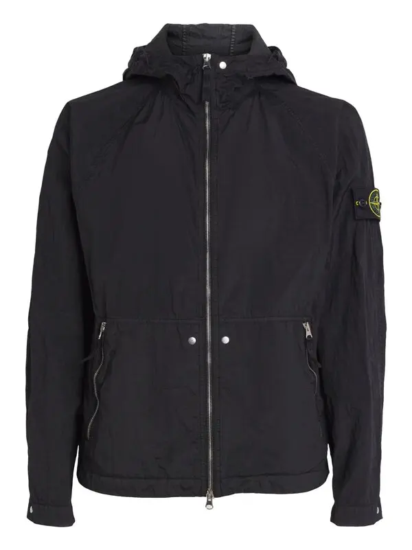 Stone Island Nylon Watro-tc Hooded Parka - Black