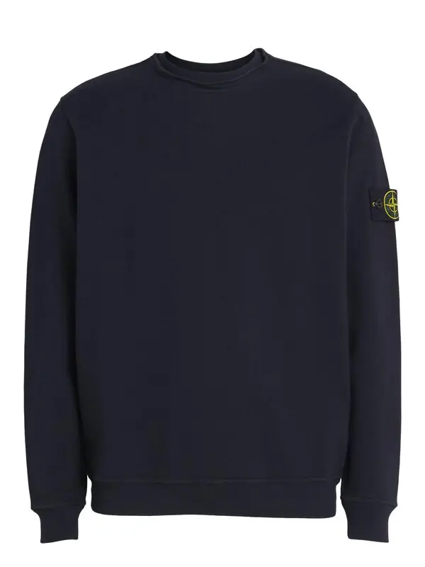 Stone Island Cotton Compass Crewneck Sweatshirt - Navy