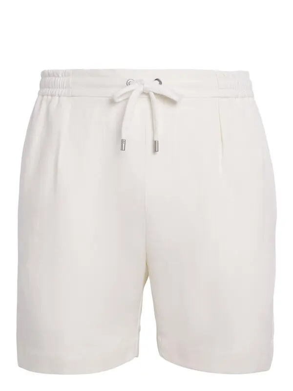 Ralph Lauren Purple Label Silk-linen Drawstring Shorts - White