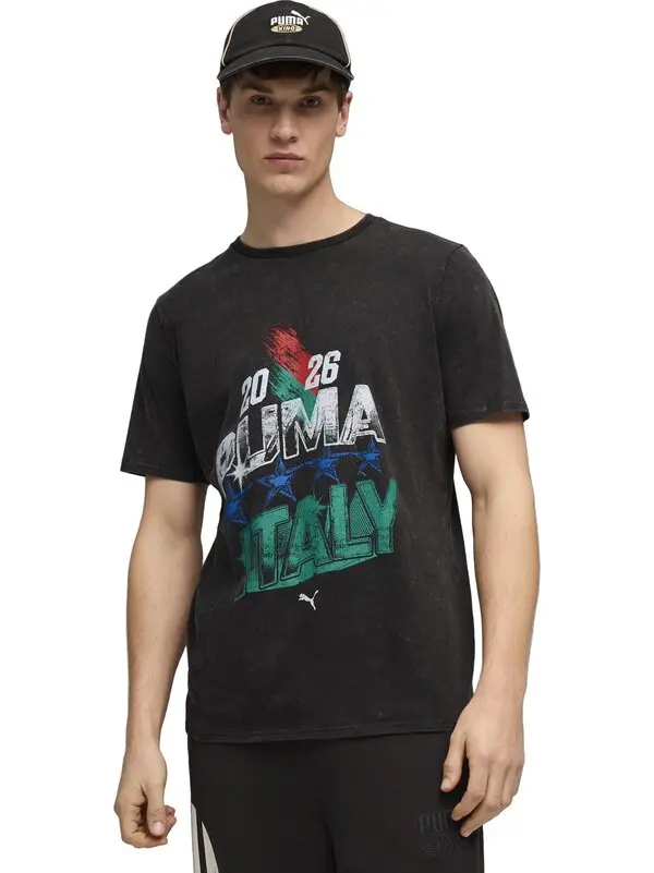 PUMA Soccer Nations 90s Fanwear Graphic T-shirt - Black
