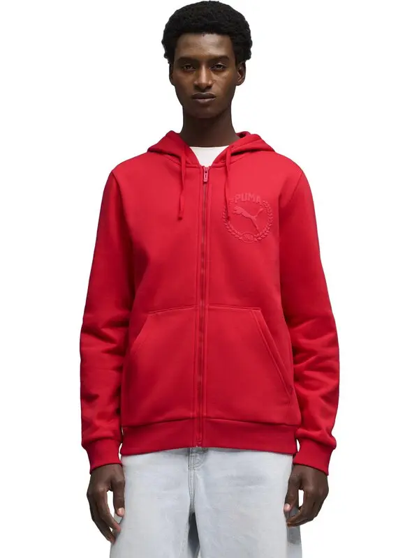 PUMA Essentials Tonal Zip-up Hoodie - Red