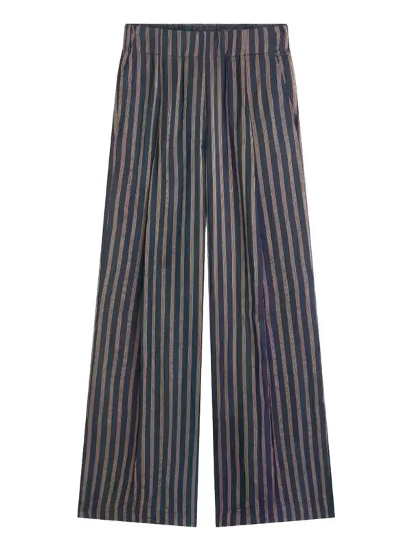Dries Van Noten Pleated Wide Trousers - Blue