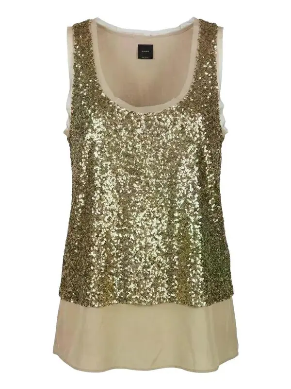Pinko Sequin-embellished Top - Gold