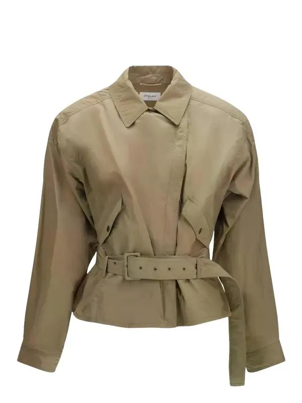 Saint Laurent Flap-pockets Belted Jacket - Neutrals