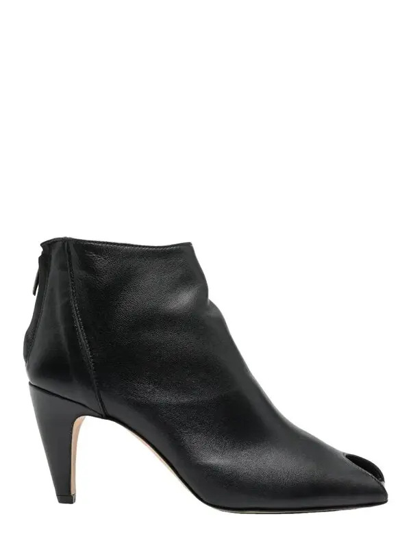 GISEL MOIRE Raffy Peep-toe Ankle Boots - Black