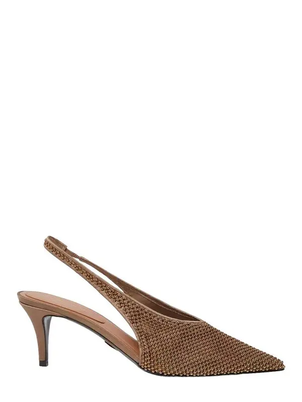 Stella McCartney Point-toe Slingback Heeled Pumps - Brown